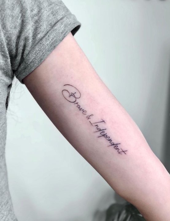 60 Best Arm Writing Tattoos For Boys & Girls - Tidy Tale